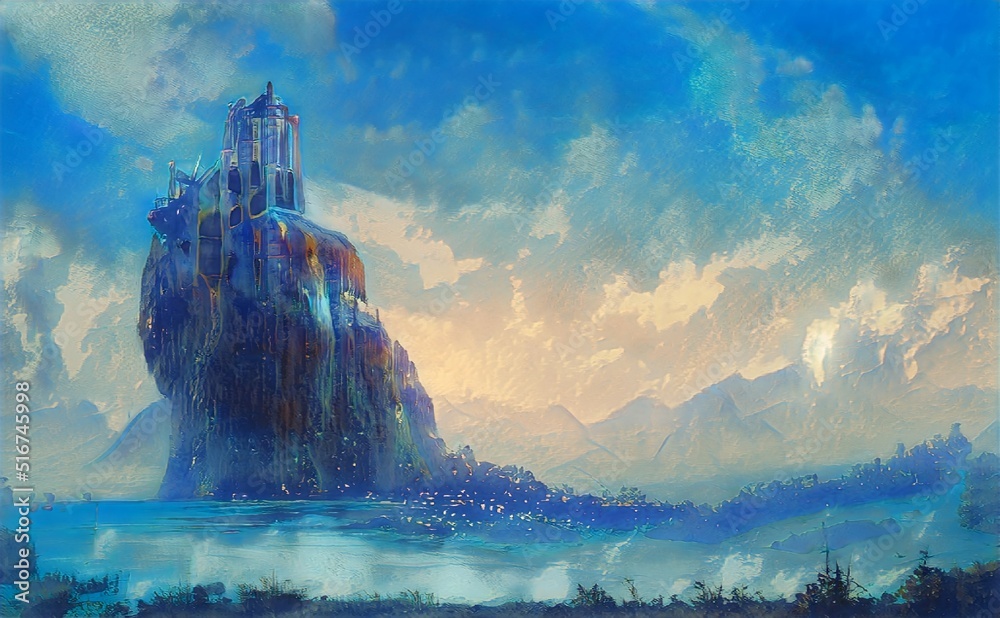 fantasy background, beautiful acrylic painting, stylized painting ...