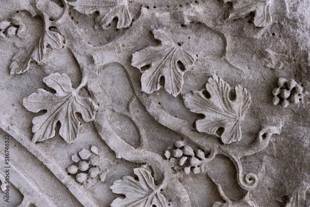 Elements of architectural decorations of buildings, old plaster ...