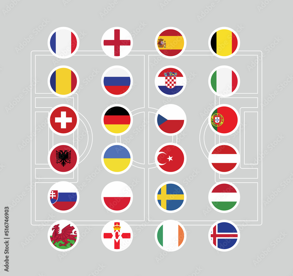 Flags of the world collection. Flags of euro 2016 football. All country ...