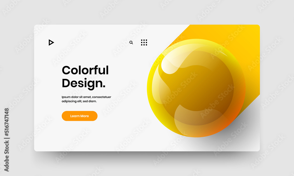 Simple 3D balls company brochure concept. Creative website vector ...