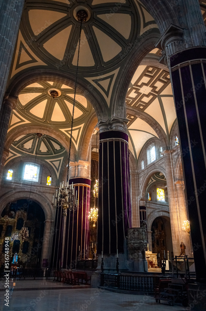 Looking up to the beautiful Neo-Classical architecture of the interior ...