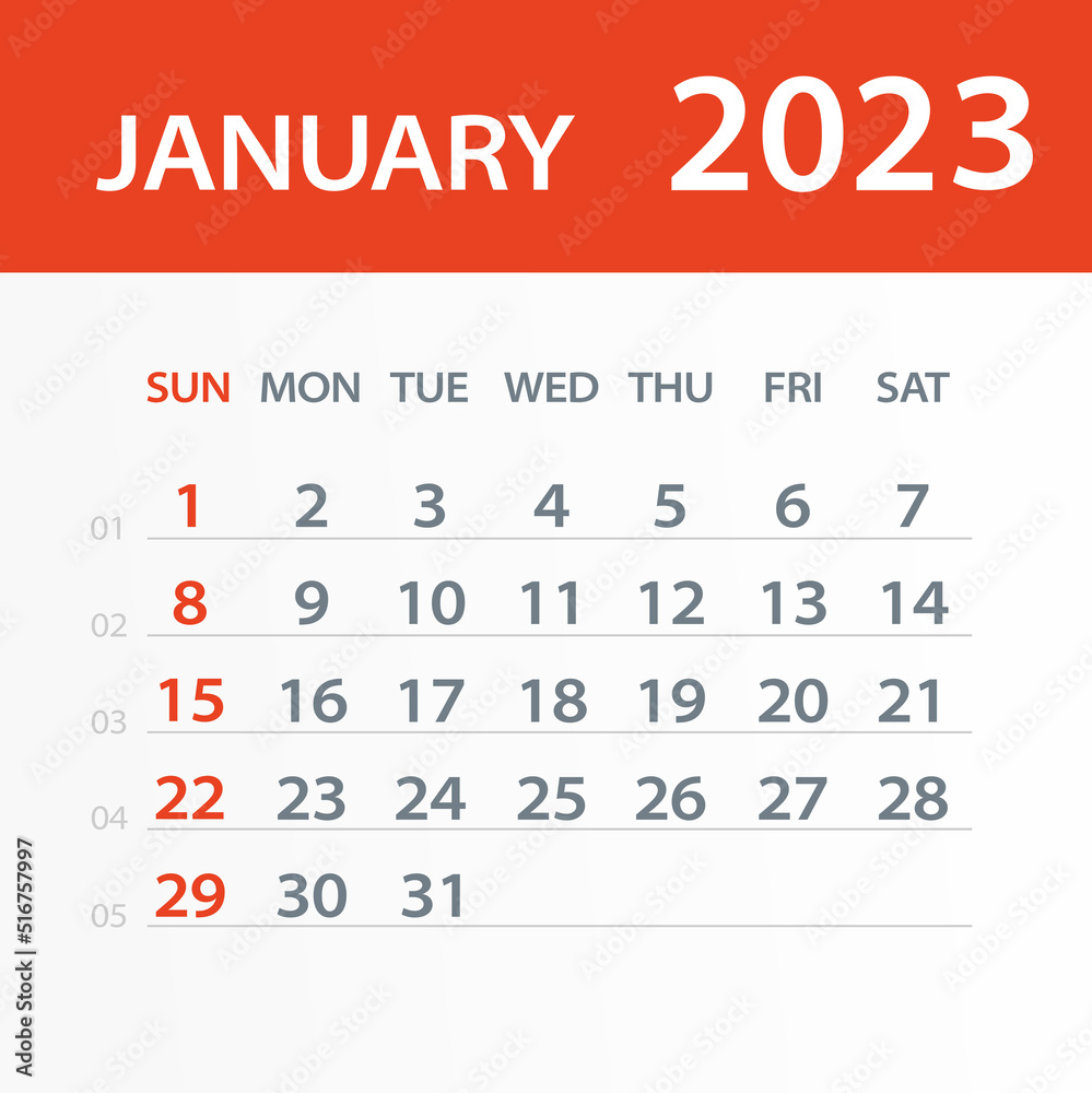 January Calendar Clipart