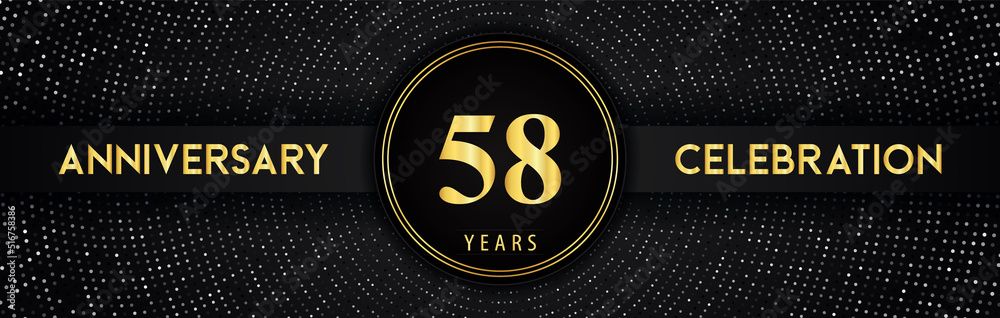 58 years anniversary celebration with circle frame and dotted line ...