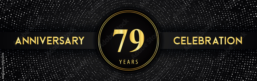 79 years anniversary celebration with circle frame and dotted line ...