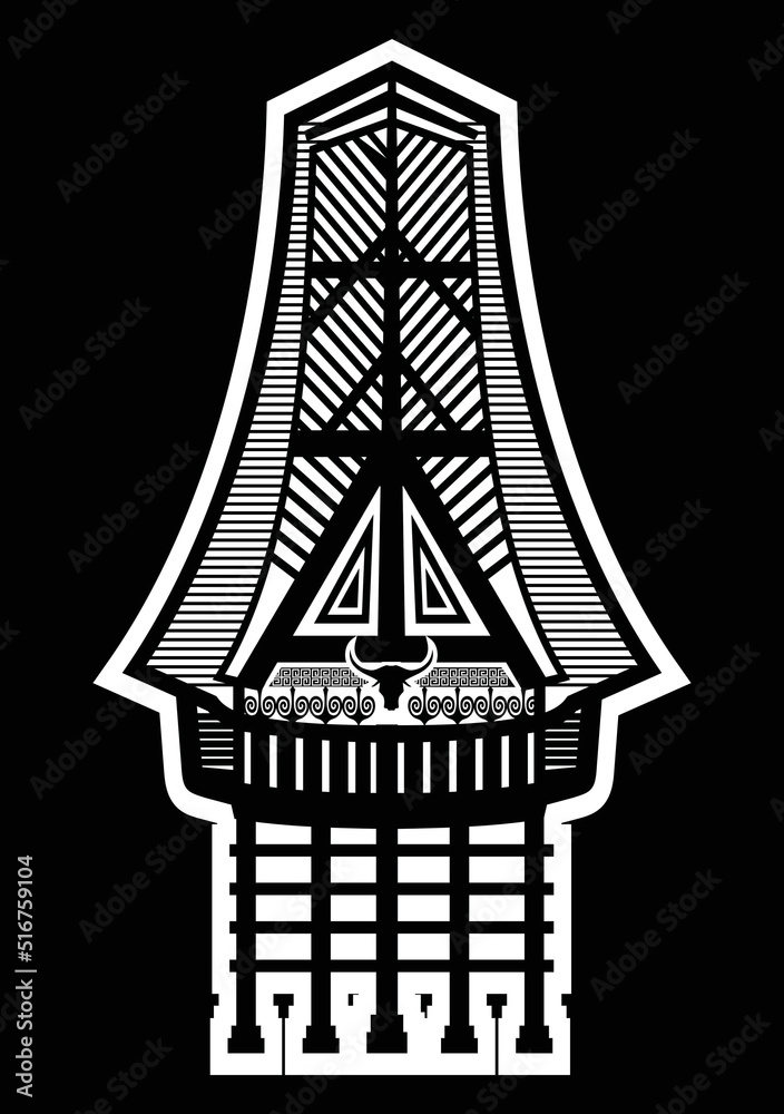 The Tongkonan A Traditional Toraja House Stock Illustration Adobe Stock