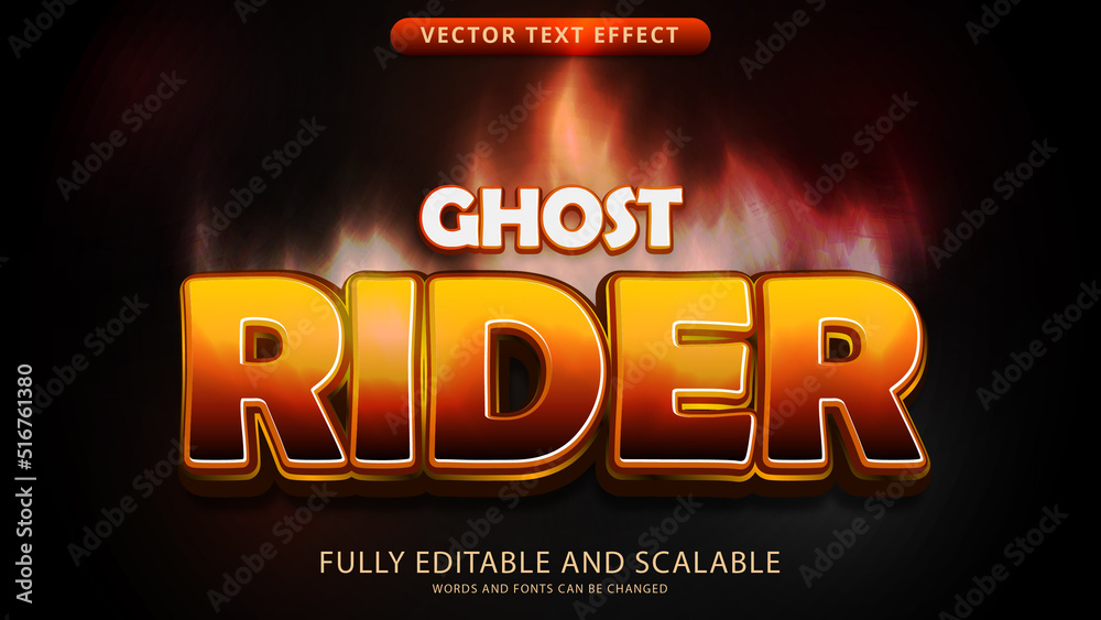 ghost rider text effect editable eps file Stock Vector | Adobe Stock