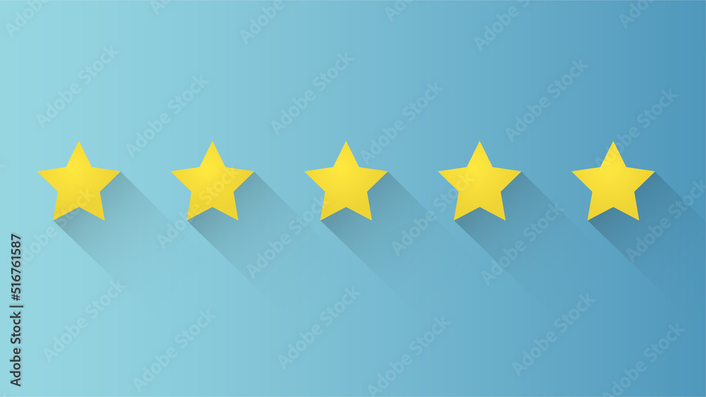 5 stars rating review, best quality products and services concept ...