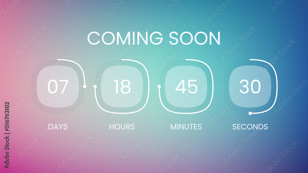 Coming soon countdown website timer Stock Vector | Adobe Stock