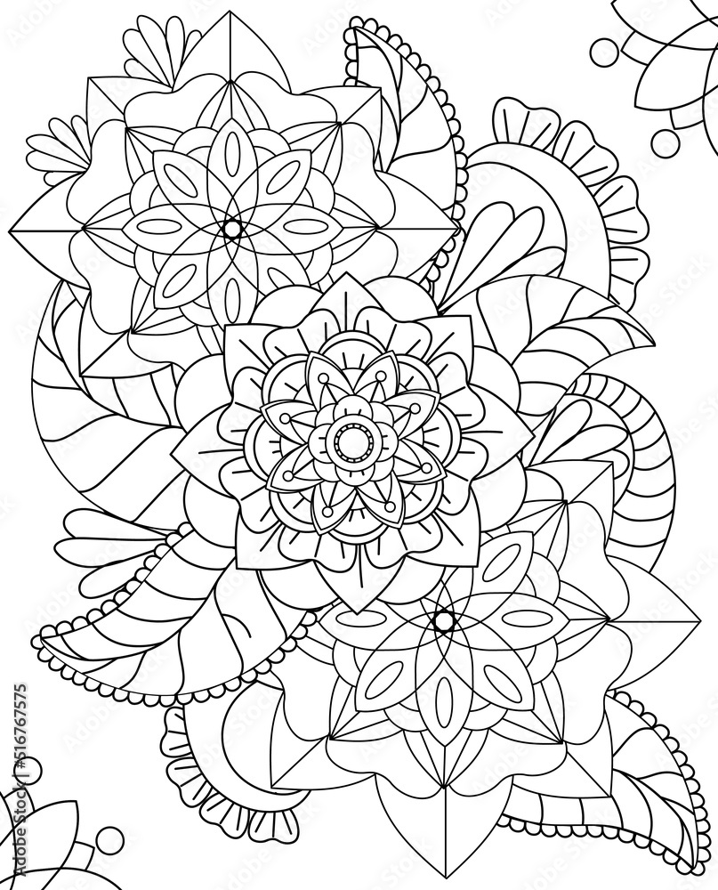 Coloring page for children, antistress patterns Stock Illustration ...