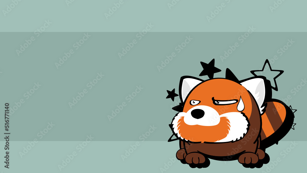 red panda ball style character carton background illustration in vector ...