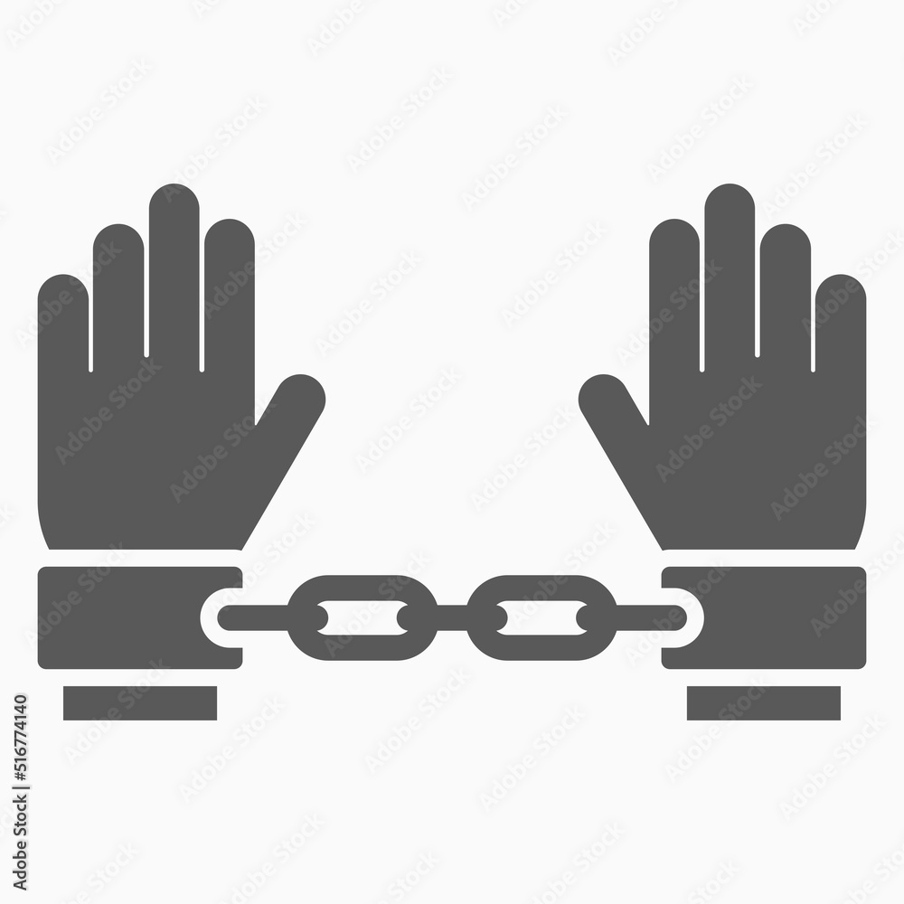 Poster Handcuffs icon, manacles vector, shackles illustration – Wall ...