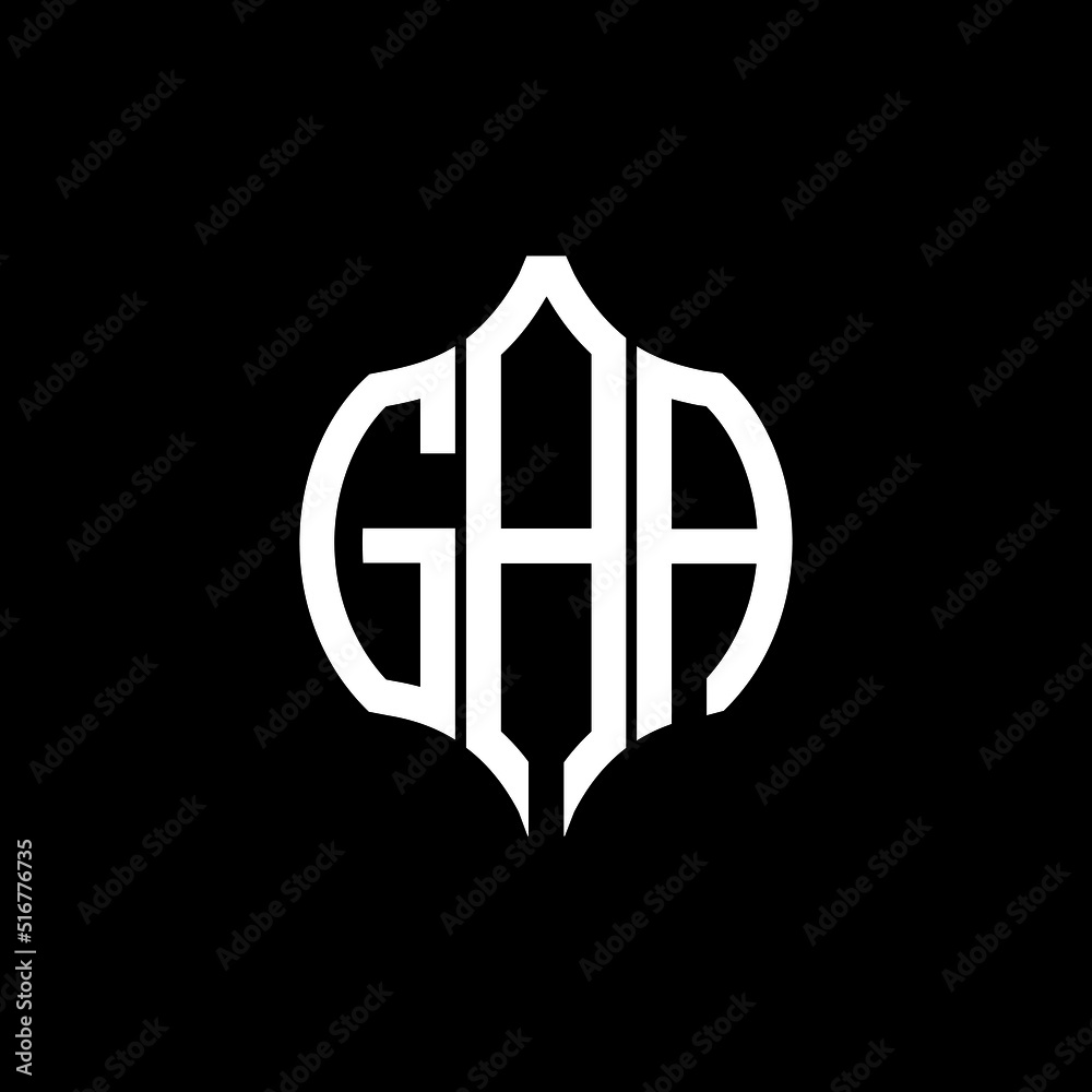 GAA letter logo. GAA best black background vector image. GAA Monogram ...