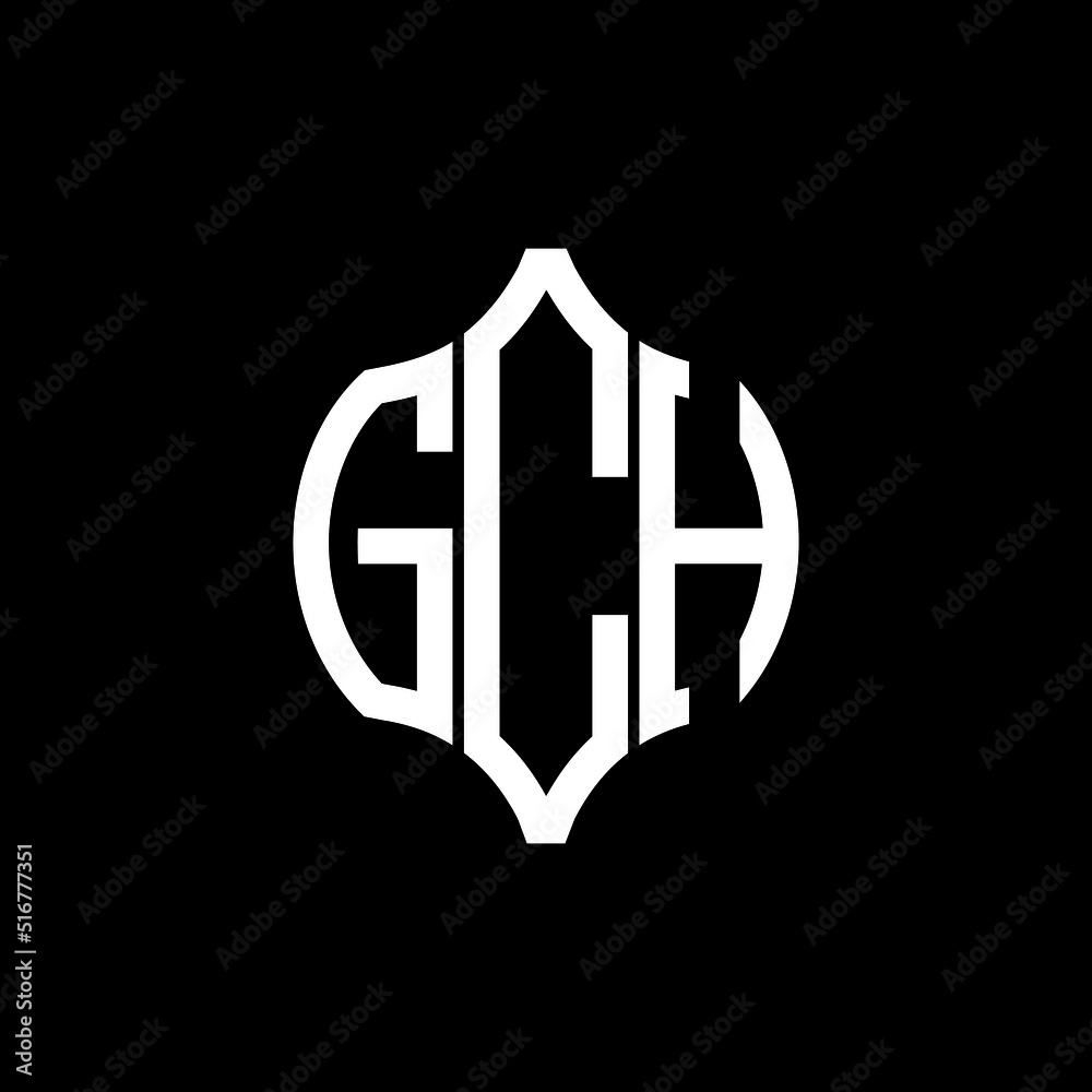 GCH letter logo. GCH best black background vector image. GCH Monogram ...