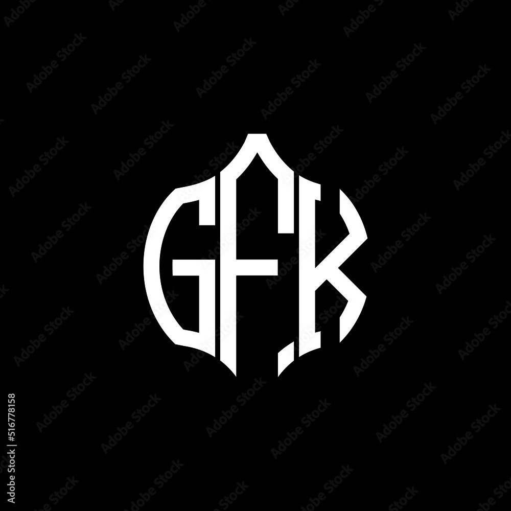 Gfk Letter Logo Gfk Best Black Background Vector Image Gfk Monogram Logo Design For