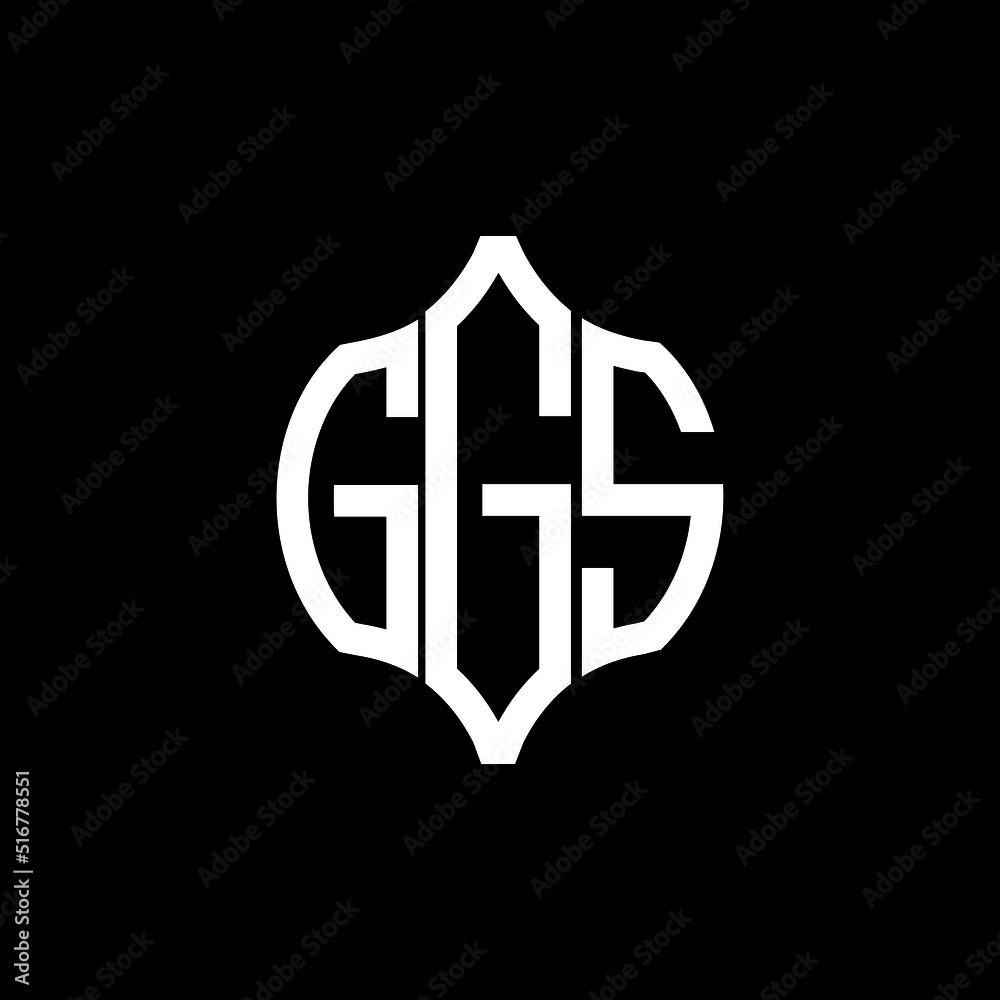 GGS letter logo. GGS best black background vector image. GGS Monogram ...