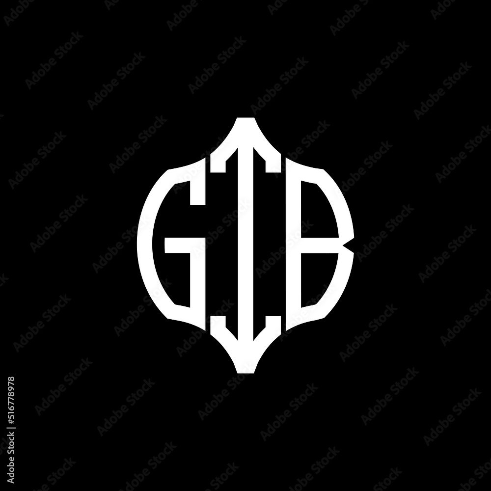 GIB letter logo. GIB best black background vector image. GIB Monogram ...