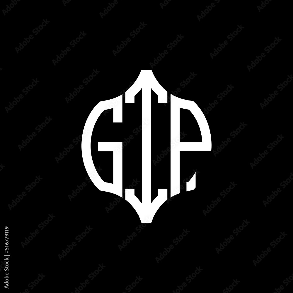 Vecteur Stock GIP letter logo. GIP best black background vector image ...