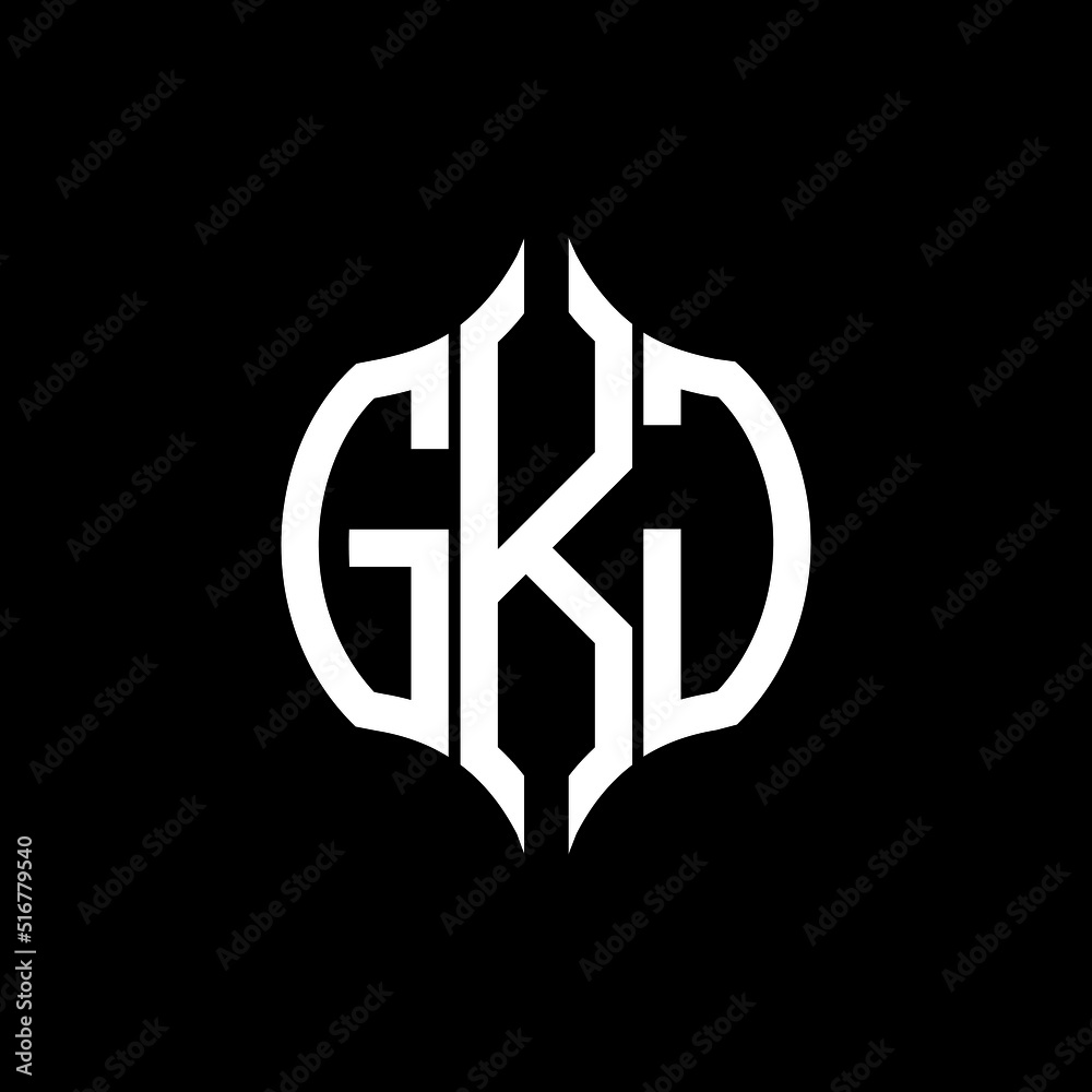 GKJ letter logo. GKJ best black background vector image. GKJ Monogram logo design for ...