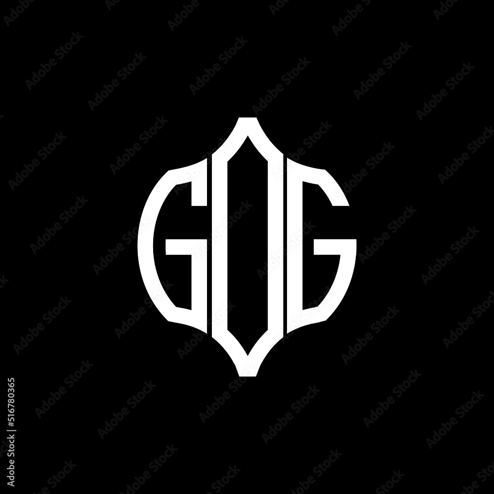 GOG letter logo. GOG best black background vector image. GOG Monogram ...
