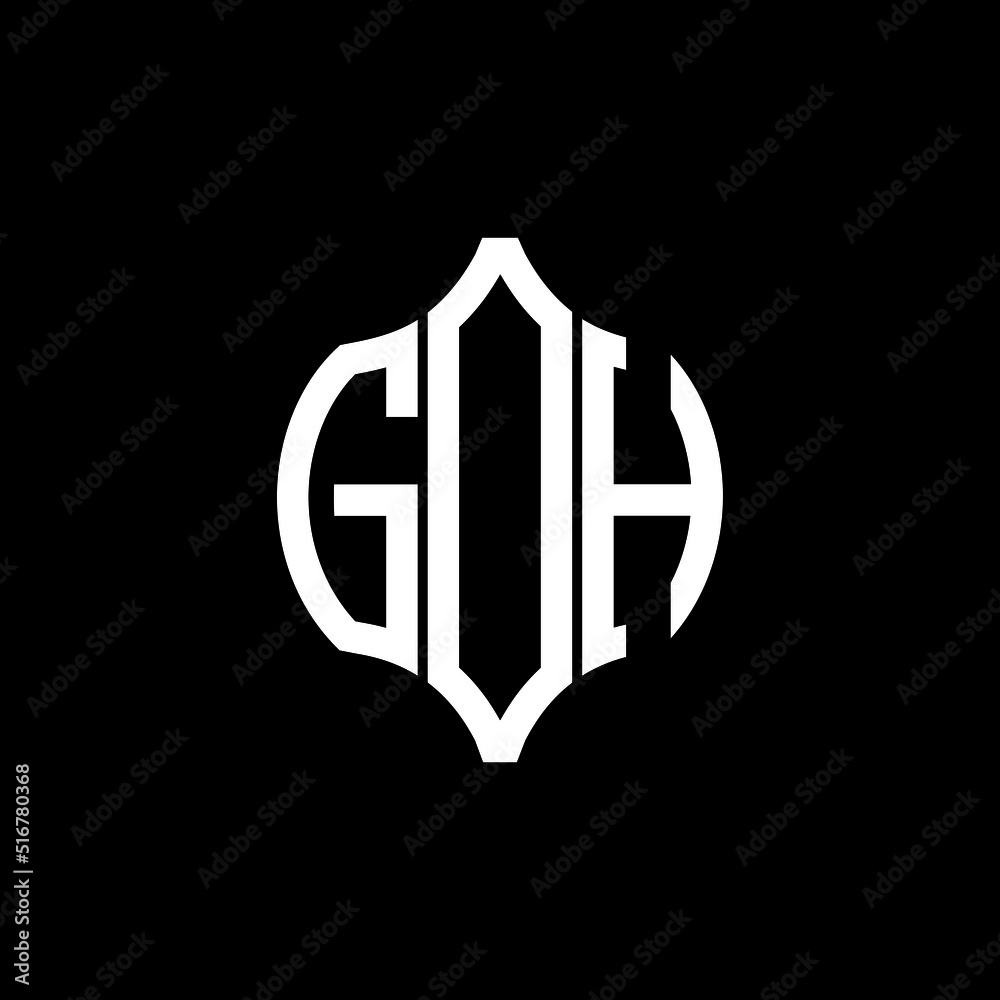 GOH letter logo. GOH best black background vector image. GOH Monogram logo design for ...