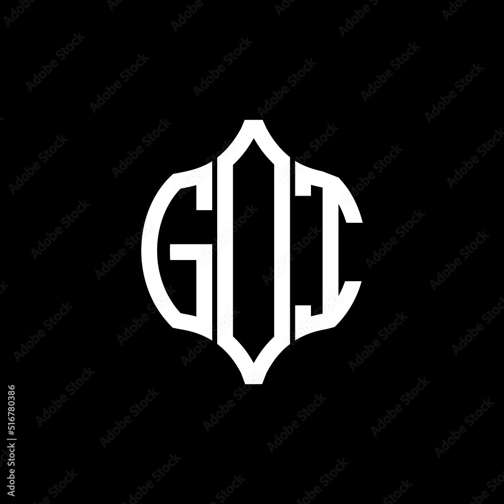 GOI letter logo. GOI best black background vector image. GOI Monogram ...