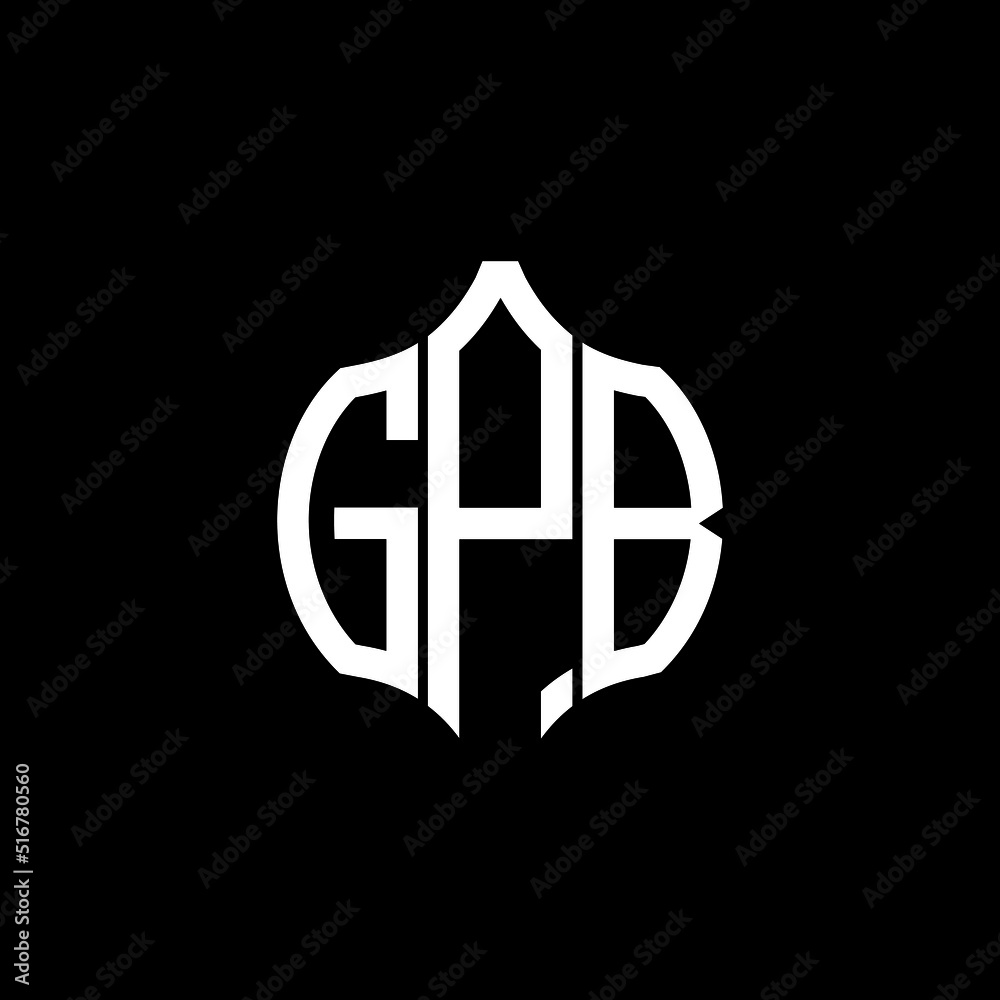 GPB letter logo. GPB best black background vector image. GPB Monogram ...