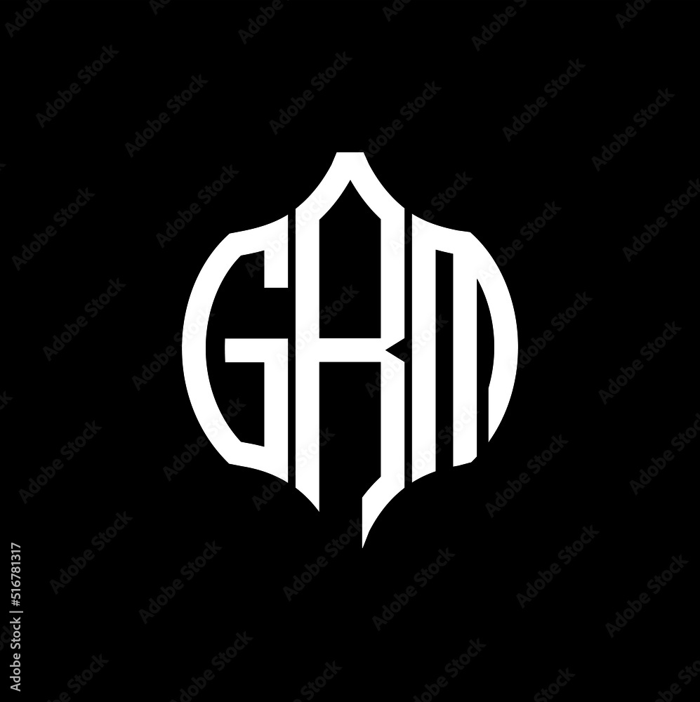 GRM letter logo. GRM best black background vector image. GRM Monogram ...