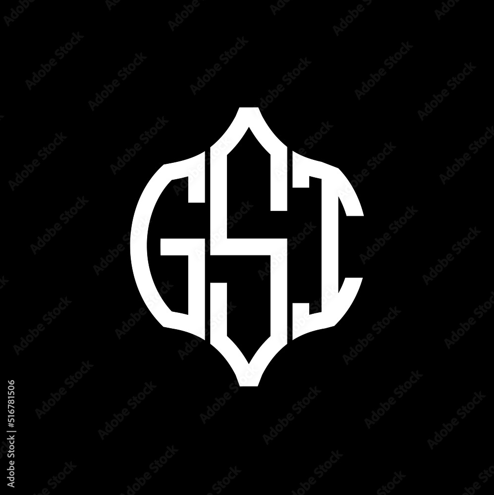 GSI letter logo. GSI best black background vector image. GSI Monogram ...