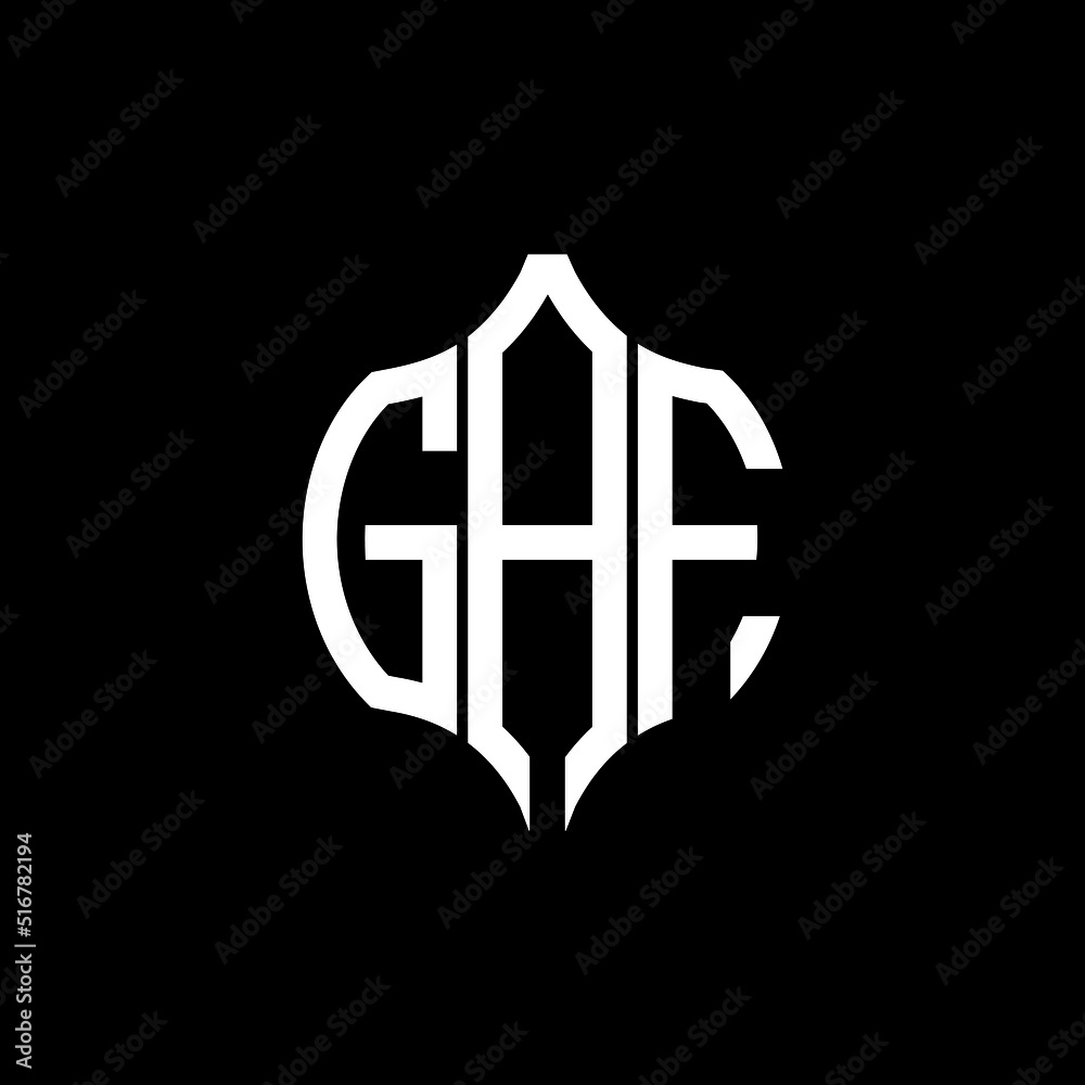 GAF letter logo. GAF best black background vector image. GAF Monogram ...