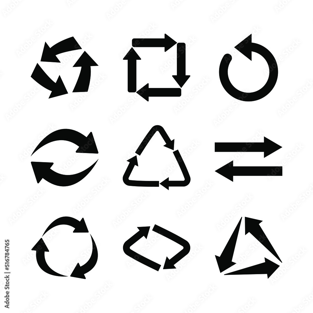 Vector image of the symbol of recycling, reloading, updating ...