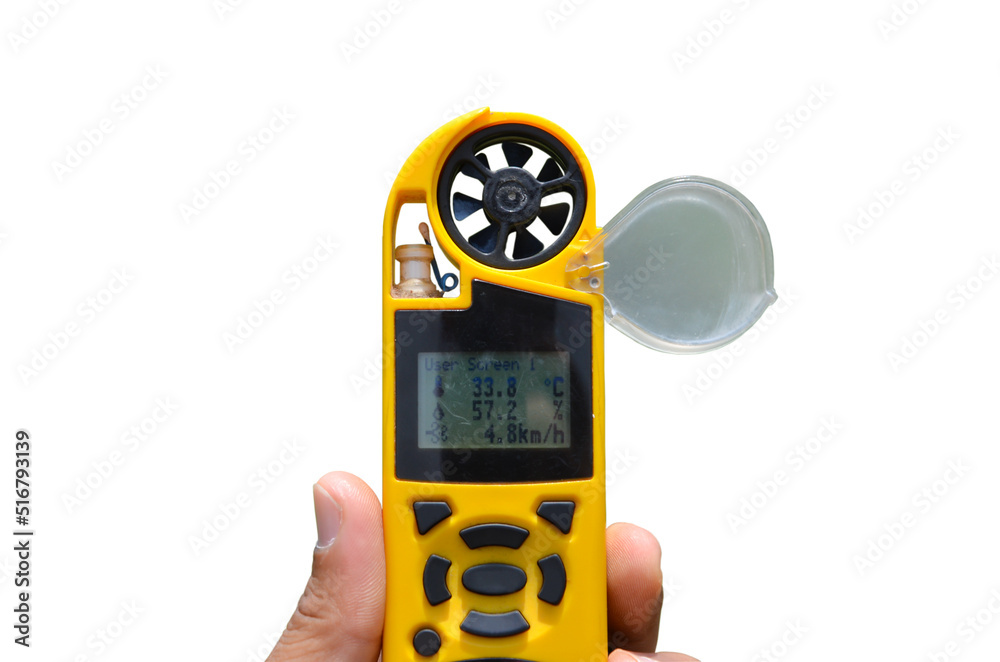 environmental meter from anemometer for measuring the speed of wind ...