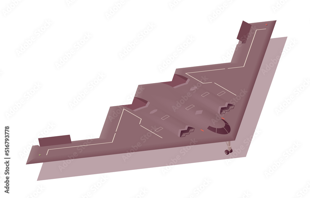 Isometric B-2 spirit. Isolated low poly bomber on white backgroung ...