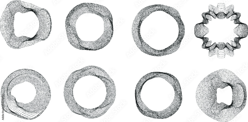 Vetor de Grunge lines with rough edges in Circle Form . Spiral Vector ...