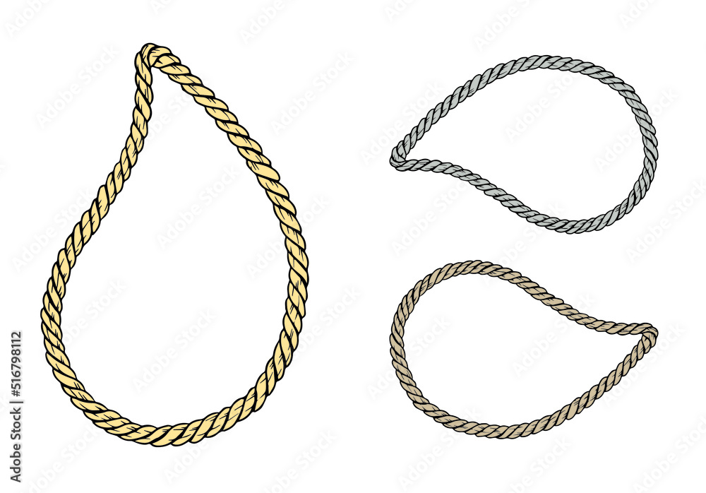 Drop rope frame vector illustration. Teardrop, raindrop shaped border ...