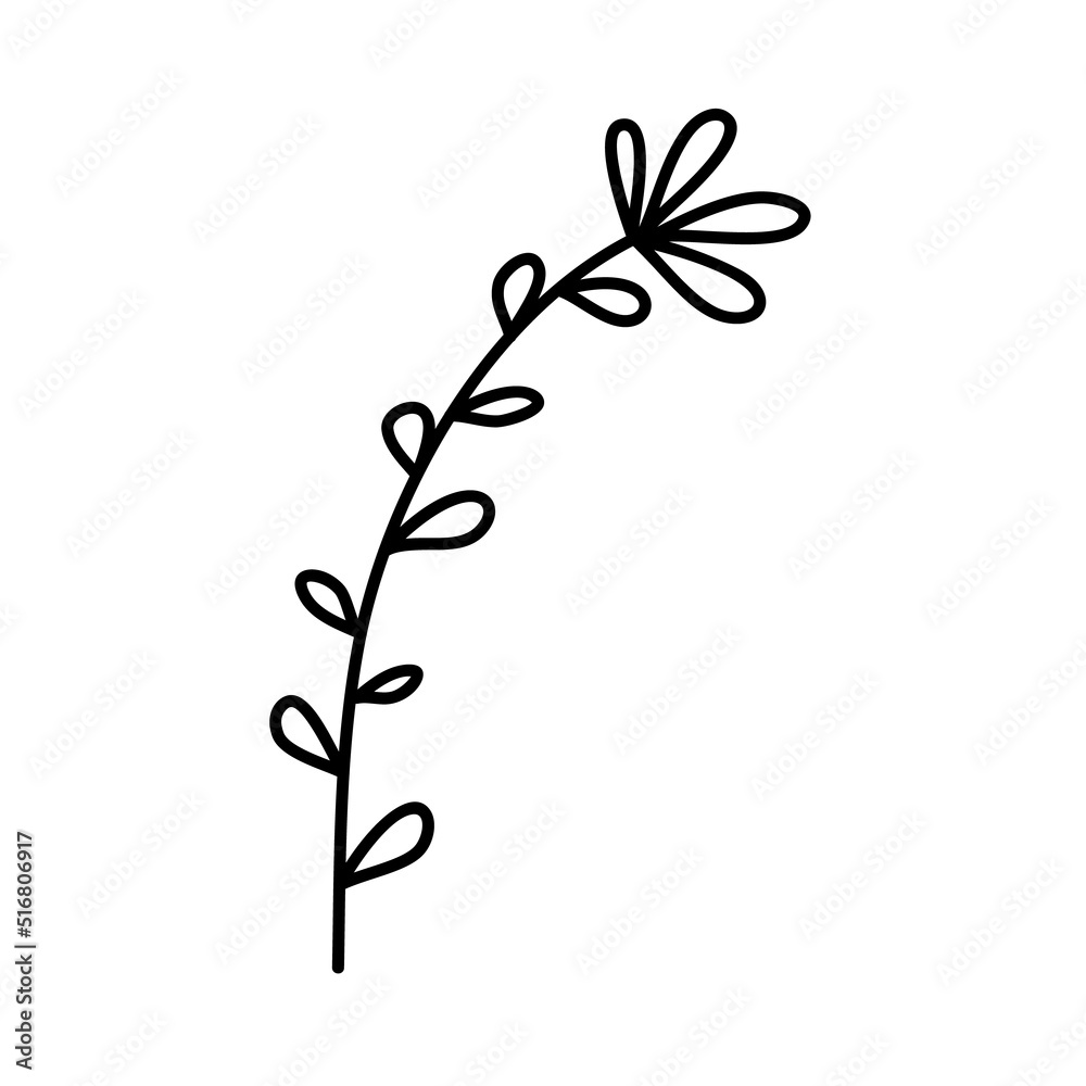 Flower vector simple botanical illustration, line artwork, minimal ...