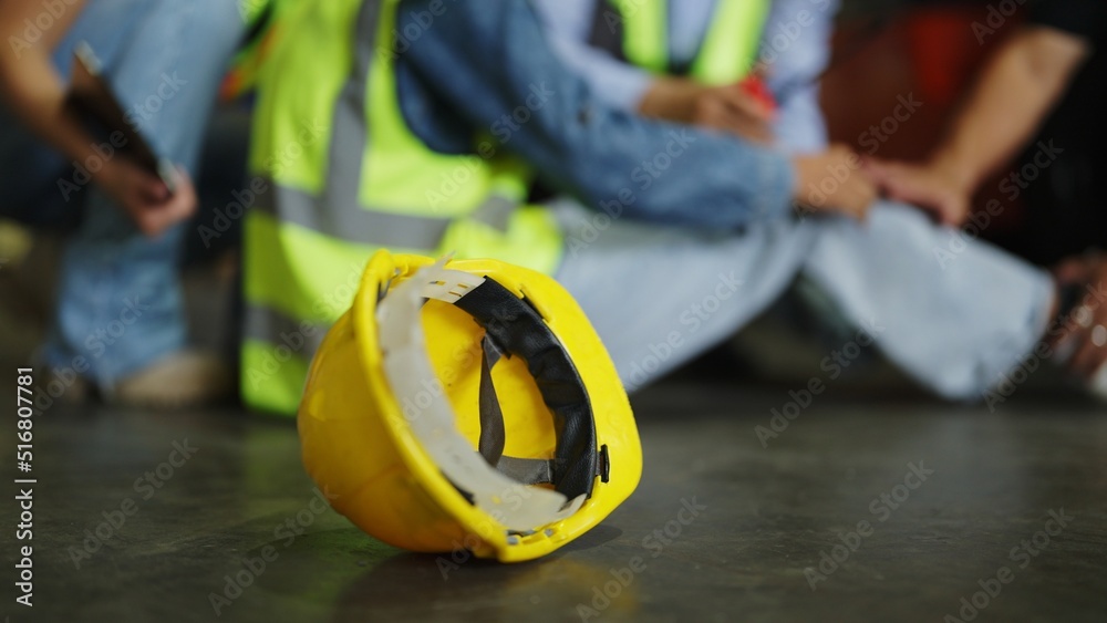 Factory Accident, Industrial accident. Warehouse staff having accident ...