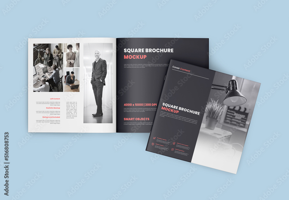 Square Brochure Open and Close Stock Template | Adobe Stock