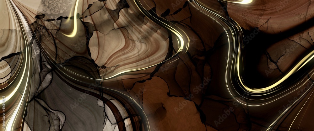 Earth tones brown and black alcohol ink background, luxury liquid ...