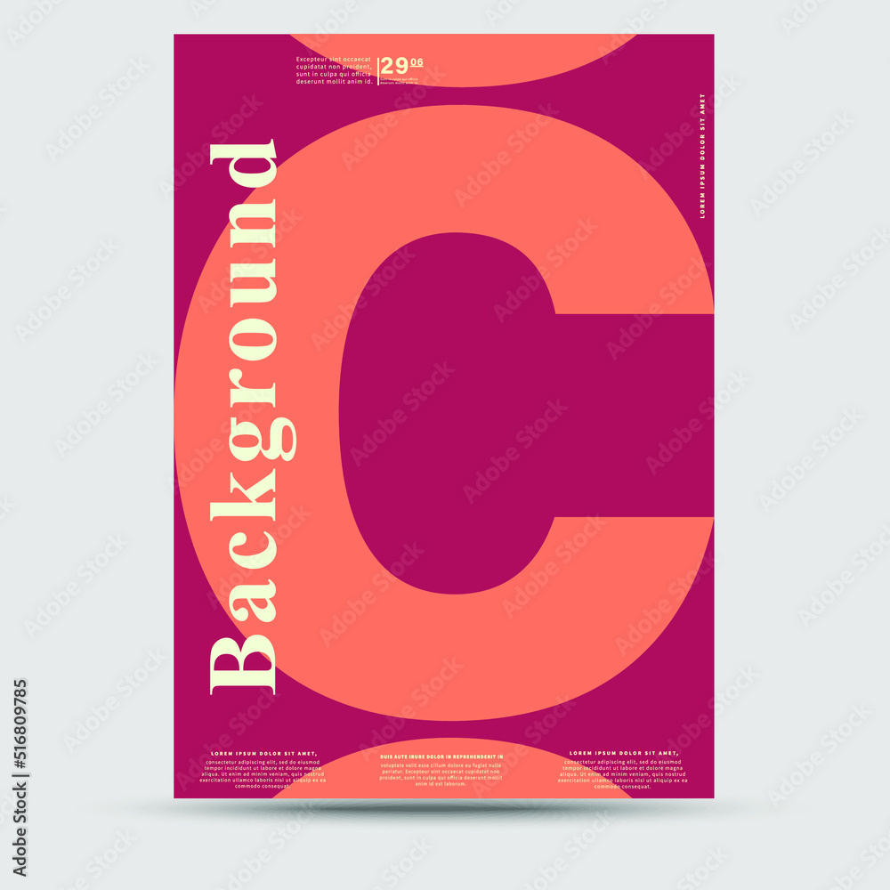 Creative fashionable poster design. Letter C. Alphabet. Template poster ...