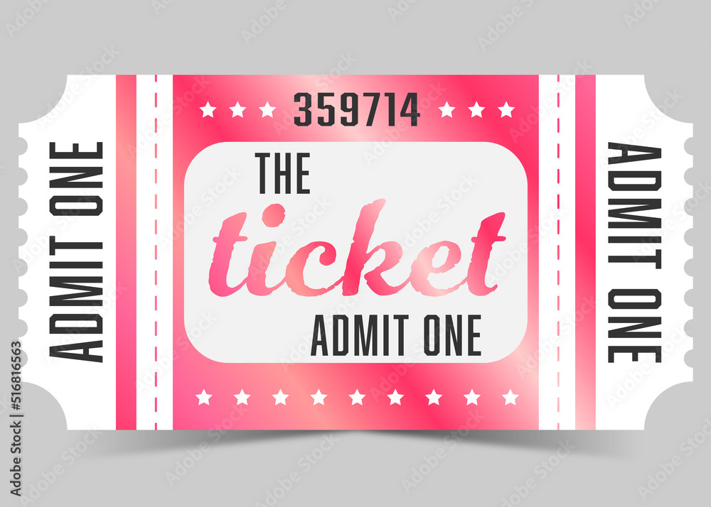 Pink ticket, premium and luxury coupon in pink and white colours ...