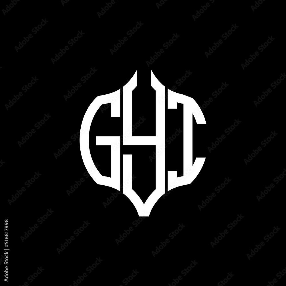 GYI letter logo. GYI best black background vector image. GYI Monogram ...