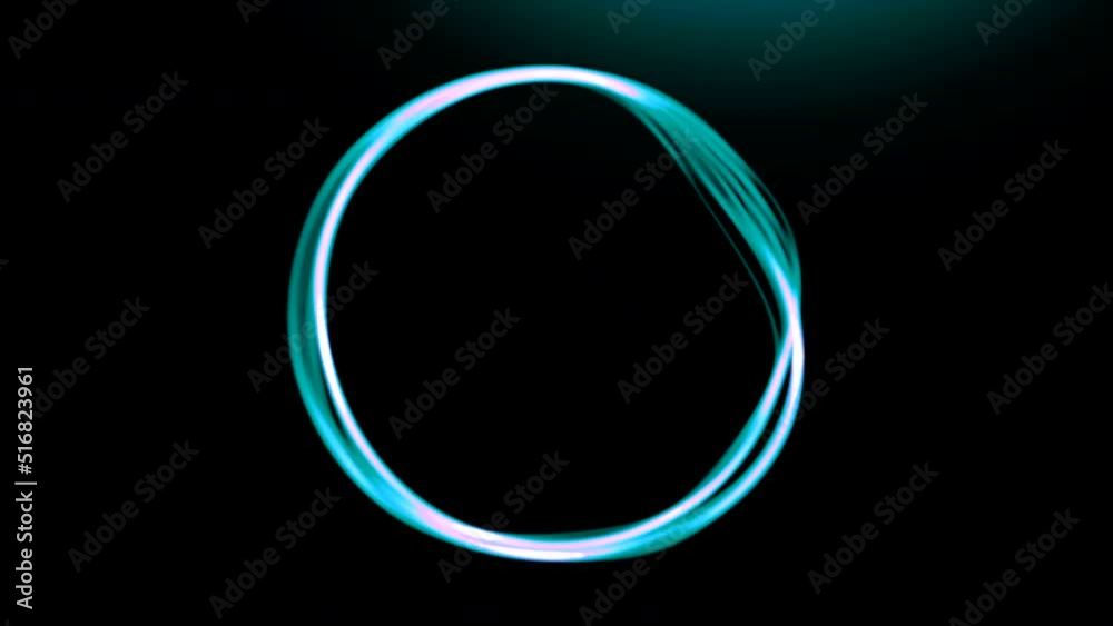 Black background. Motion.A huge white circle in animation that draws ...