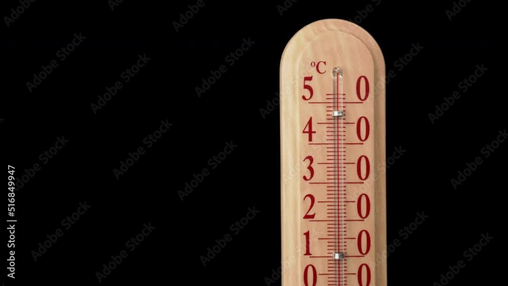 Scale of the thermometer for air rises up on a transparent background ...