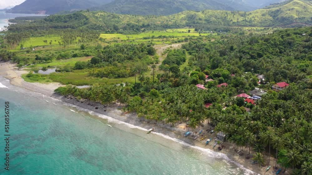 Drone video of a beautiful coastline in the Philippines with clear ...
