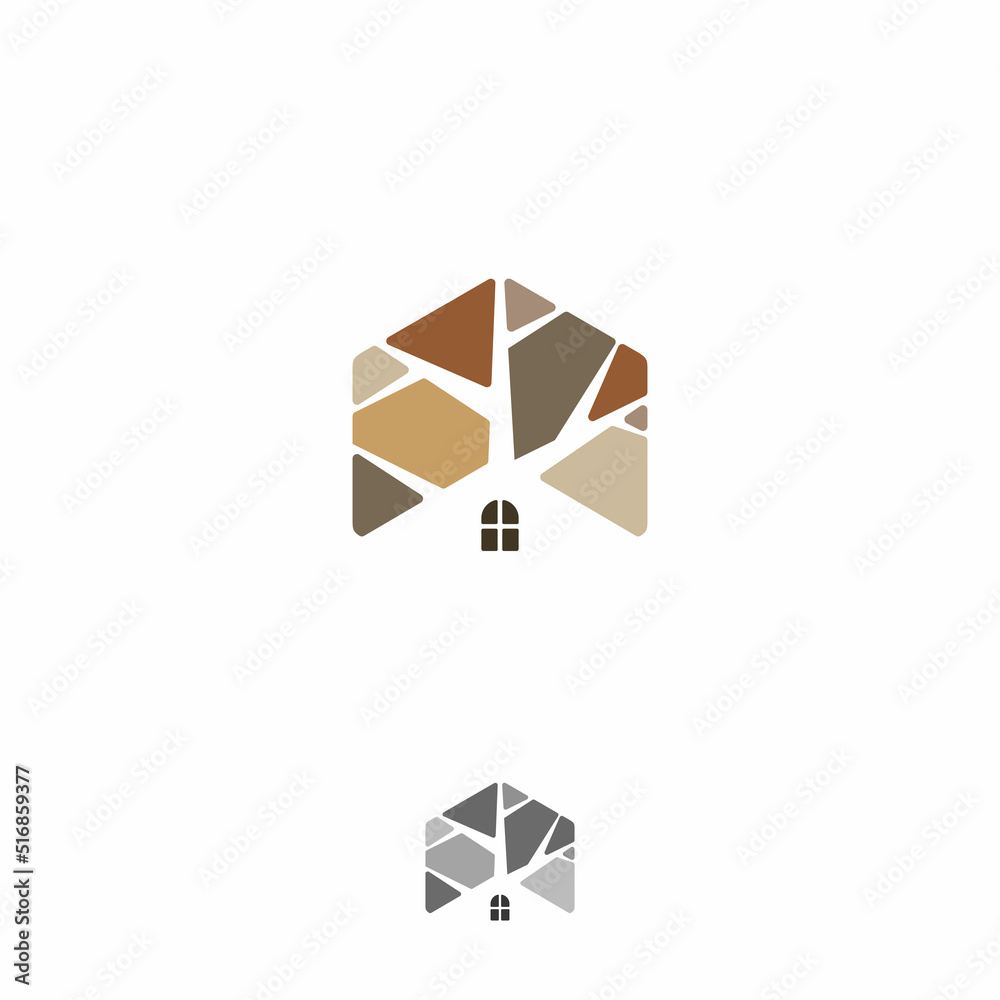 Abstract tree house with hexagon vector illustration Stock Vector ...