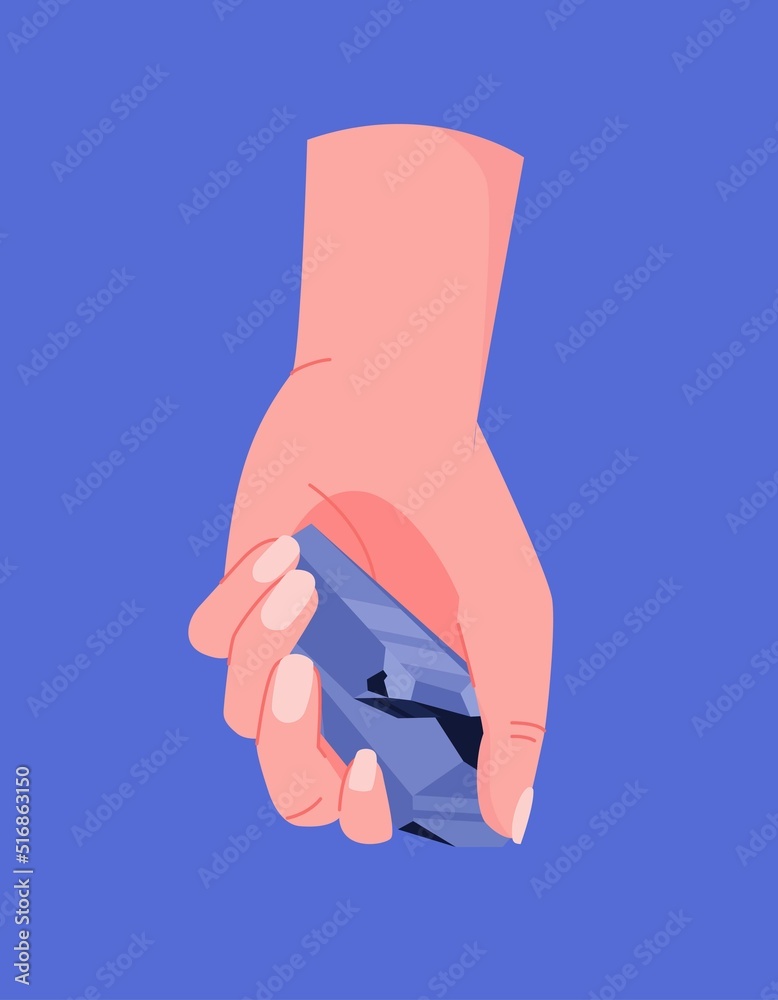 Mystical esoteric hand. Sorceress or magic holds dark mystical stone ...