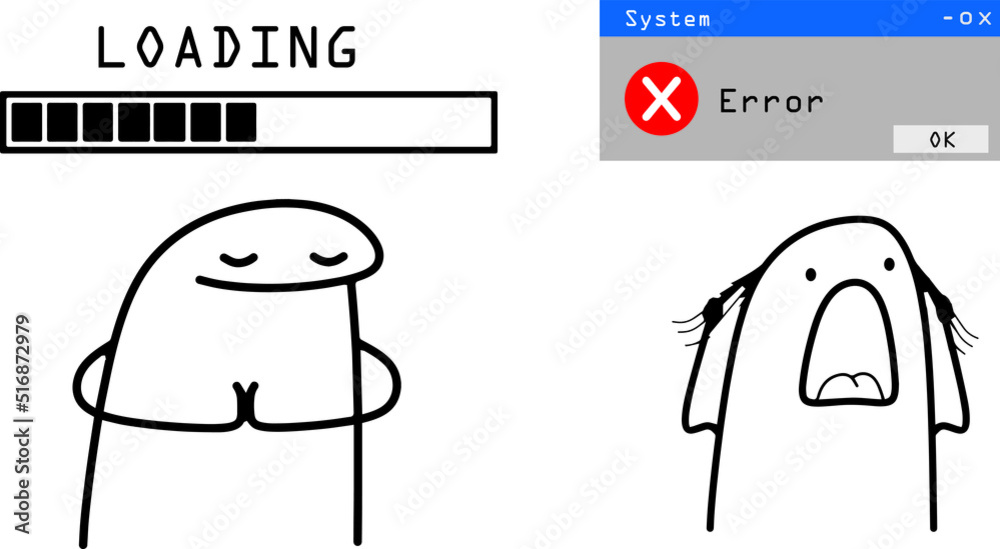 Plakat Meme internet: flork pack Patience and Angry. Comic loading and ...