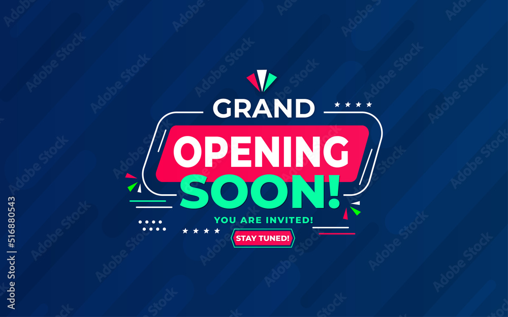 Grand opening soon sale poster sale banner design template with 3d ...