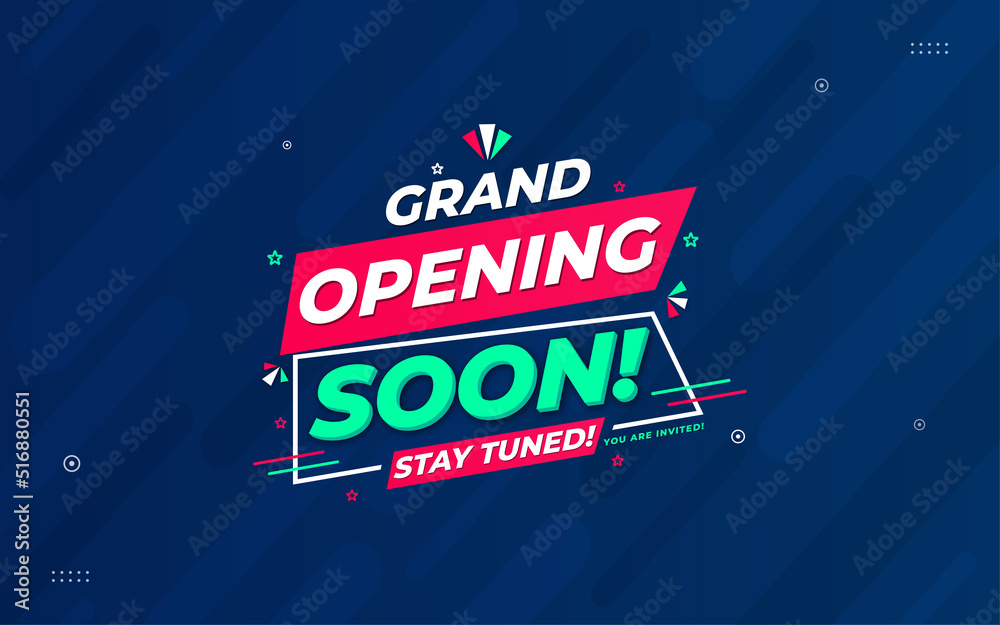 Grand opening soon sale poster sale banner design template with 3d ...