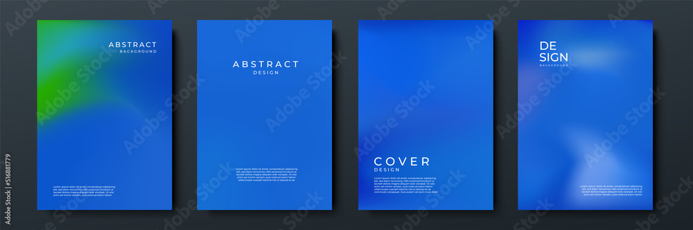 Blurred blue backgrounds set with modern abstract blurred color ...